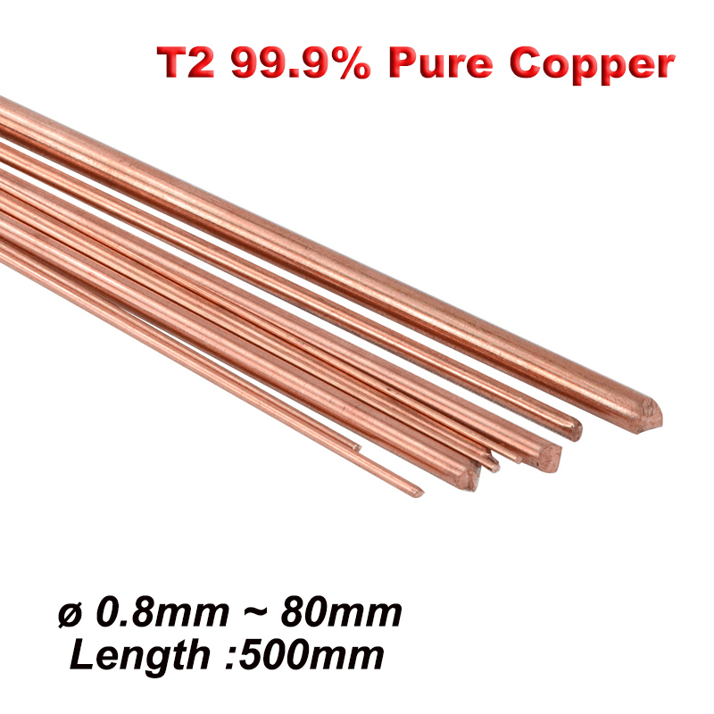 Pure copper Round Bar Bar Solid Rods Ø 0.8mm to Ø 80mm Electrode Rods ...