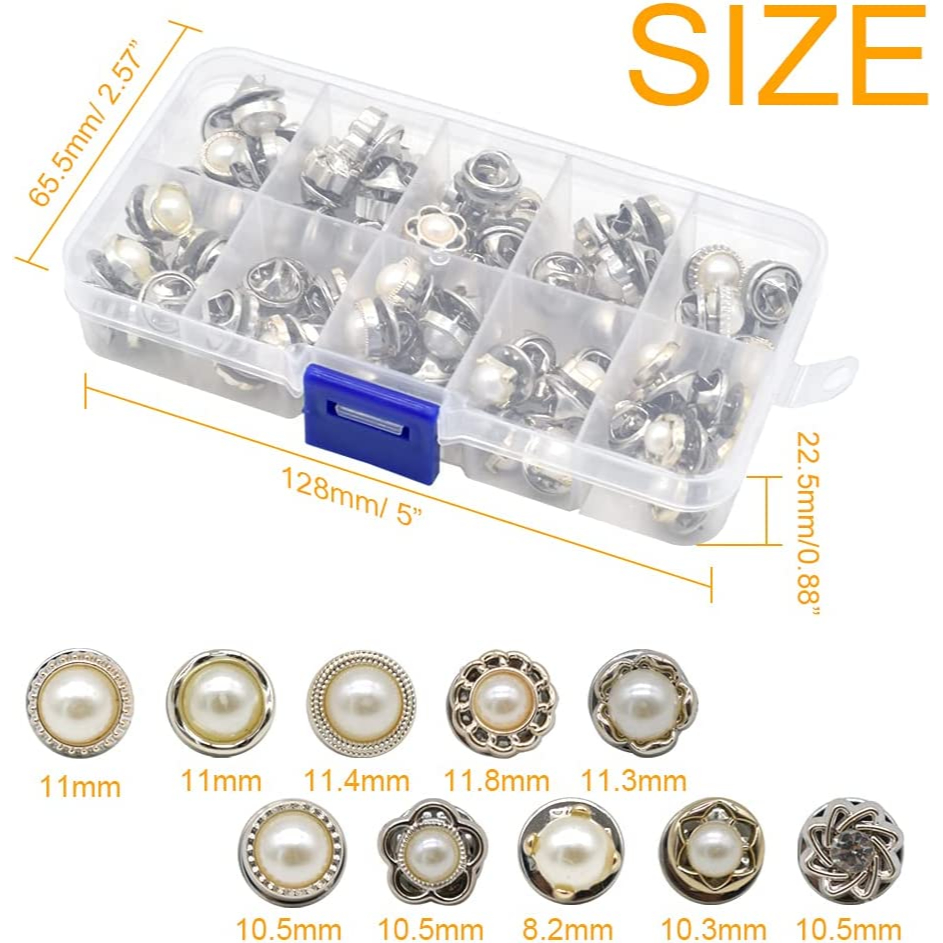 50pcs Women Shirt Brooch Buttons Safty Button Pins Blouse Pins for ...