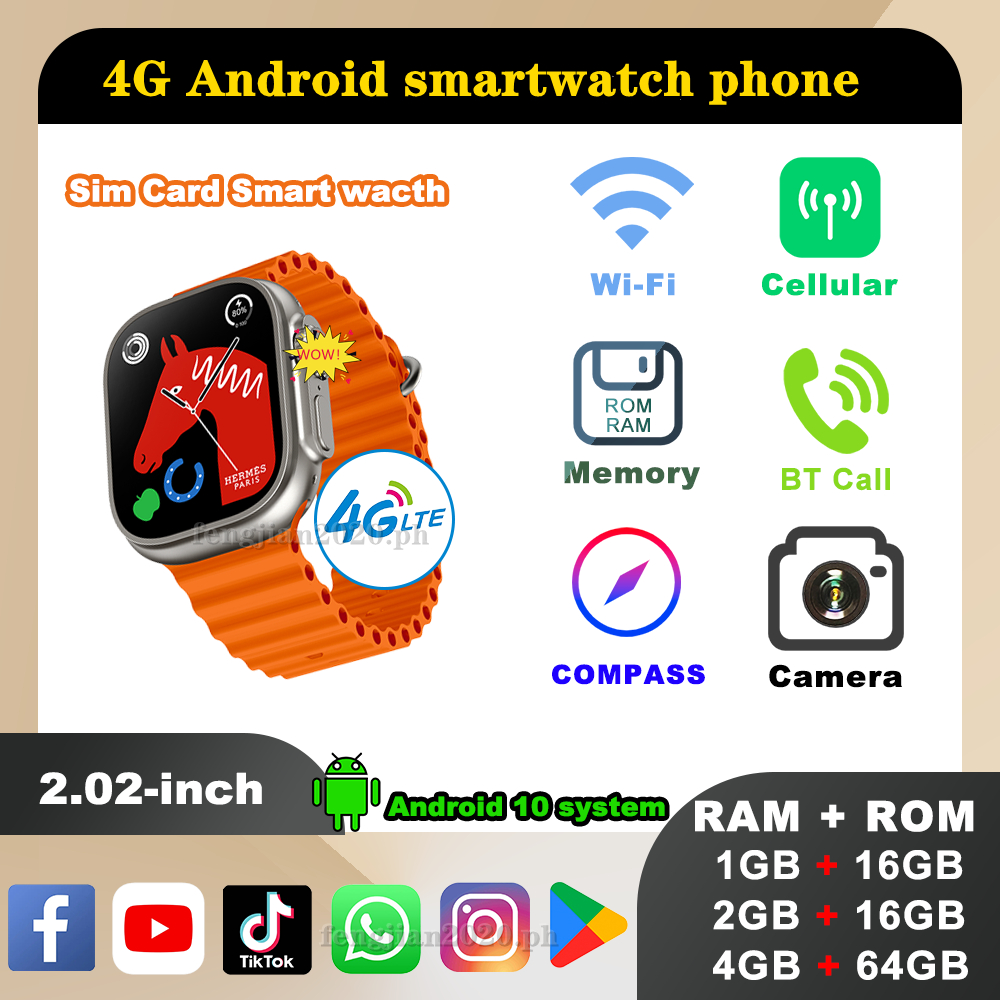 X9 Ultra Sim Card Smart Watch Men RAM 2GB ROM 32GB 4G Call Camera Voice ...
