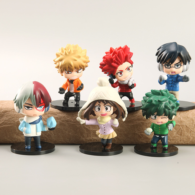 6Pcs/Set 9.5cm My Hero Academia Anime Figure Midoriya Izuku Bakugou ...