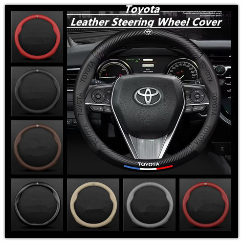 Toyota car Carbon Fiber Leather Steering Wheel Cover vellfire alphard ...