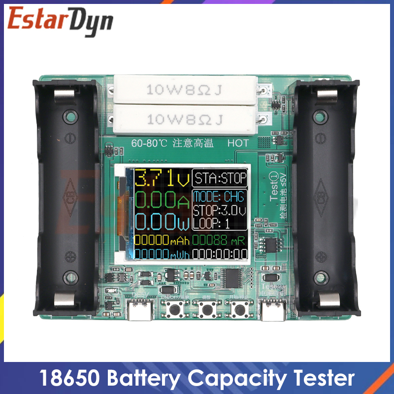 Type-C LCD Display Battery Capacity Tester MAh MWh Lithium Battery ...