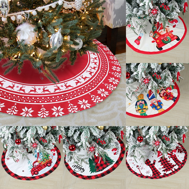 90CM New Xmas Tree Skirt Carpet Snowflake Santa Claus Christmas Tree ...