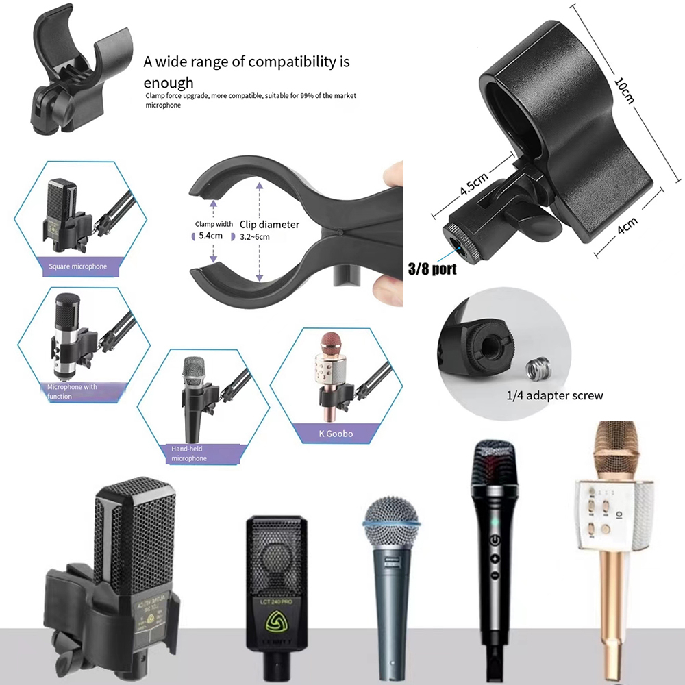 Clamp Microphone Clip Large Conferences Flexible Holder Large condenser ...