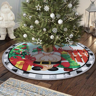 90CM New Xmas Tree Skirt Carpet Snowflake Santa Claus Christmas Tree ...