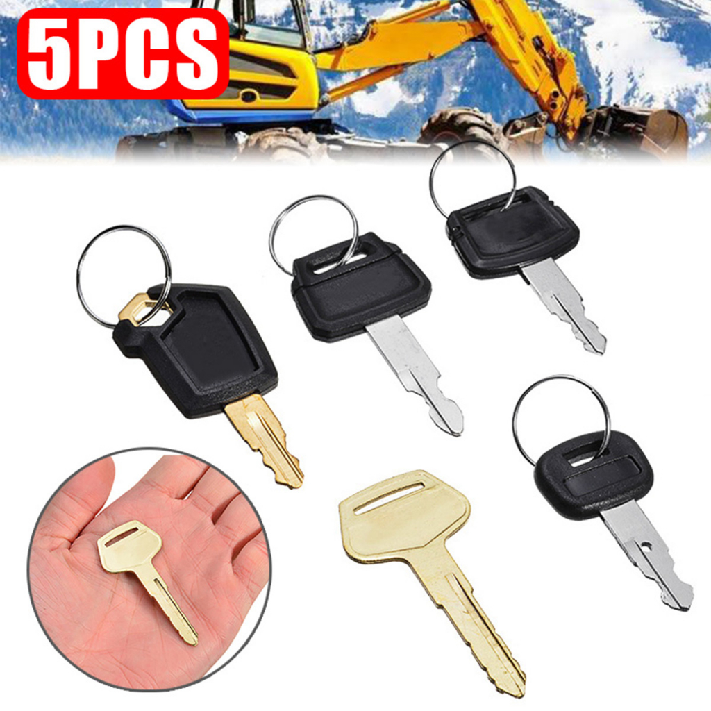 5Pcs Excavator Keys Set Caterpillar Hitachi Kobelco Komatsu Kubota ...