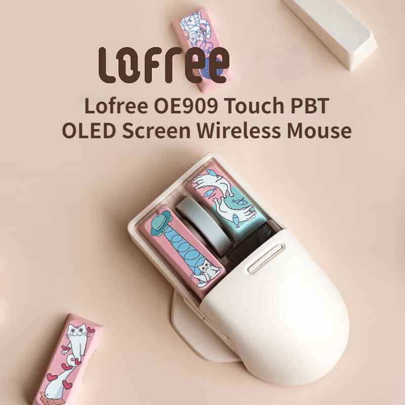 Lofree Touch PBT Wireless Mouse OLED Screen PAW 3805 Sensor 4000 DPI ...
