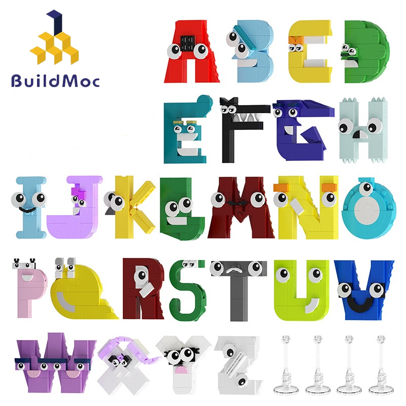Buildmoc creative Alphabet Lore 26 English letters model MOC Set ...
