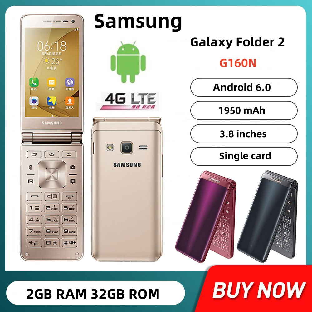 Samsung Galaxy Folder 2 G160N Quad Core 2GB RAM 32GB ROM 8MP Camera LTE ...