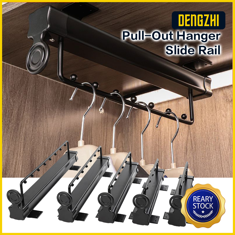 【Ready Stock】Pull-Out Hanger Wardrobe Pull-Out Pants Rack Slide Rail ...