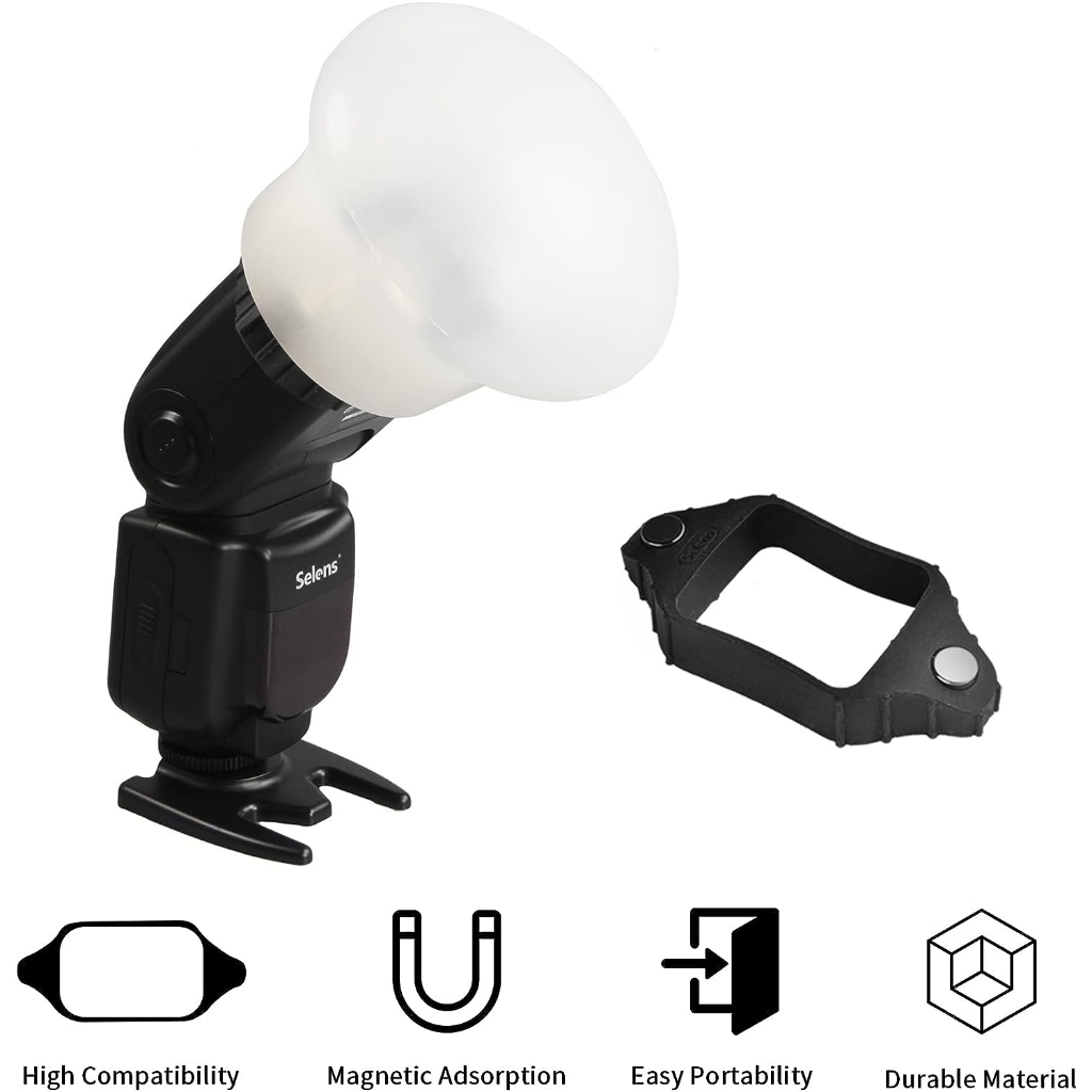 Selens Magnetic Silicone Sphere Flash Diffuser Modular With MN-AM Base ...
