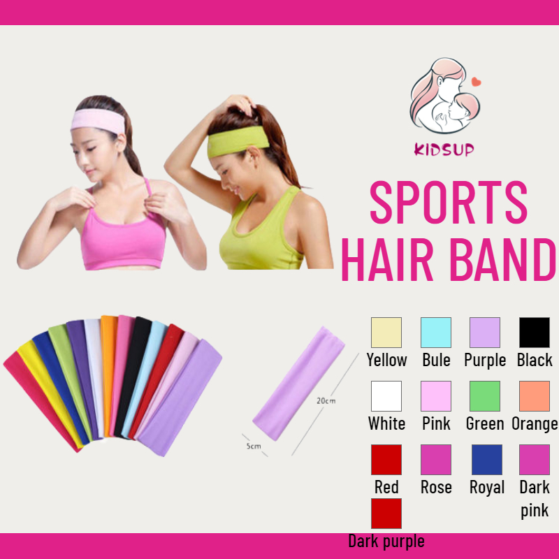 Sports Hair Band Elastic Wide Gym Yoga Exercise Women Sweatband