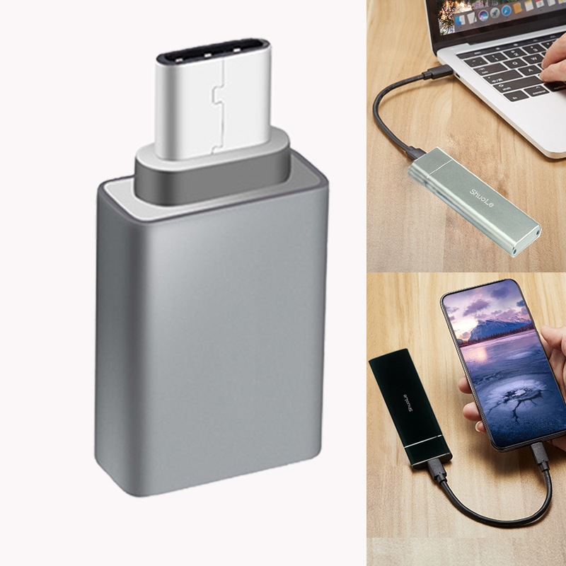 ShuoLe USB Type C OTG Adapter USB C to USB 3.0 HDD Case Connect Type-C ...