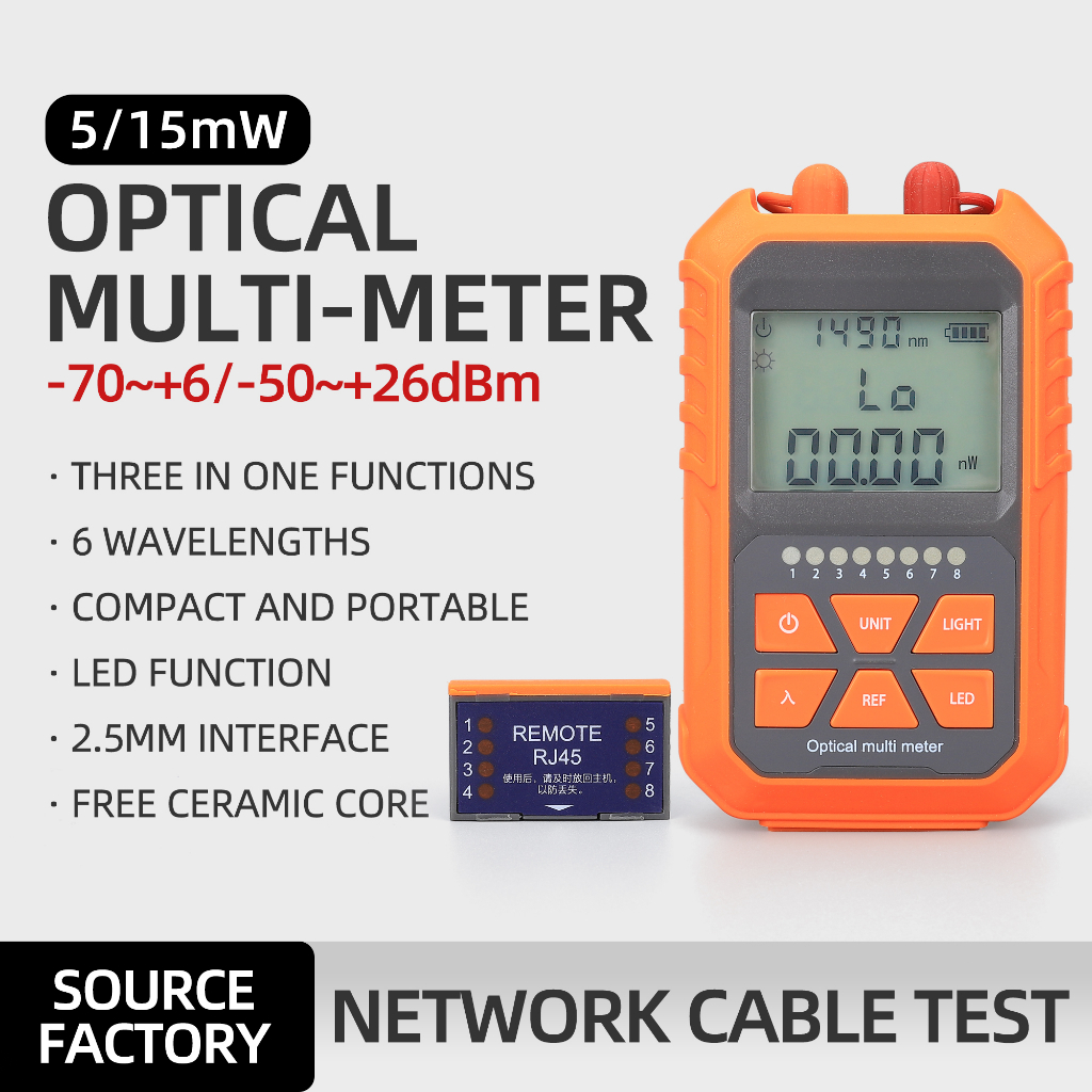 4 in 1 Mini all-in-one optical power meter With LED flashlight RJ45 ...