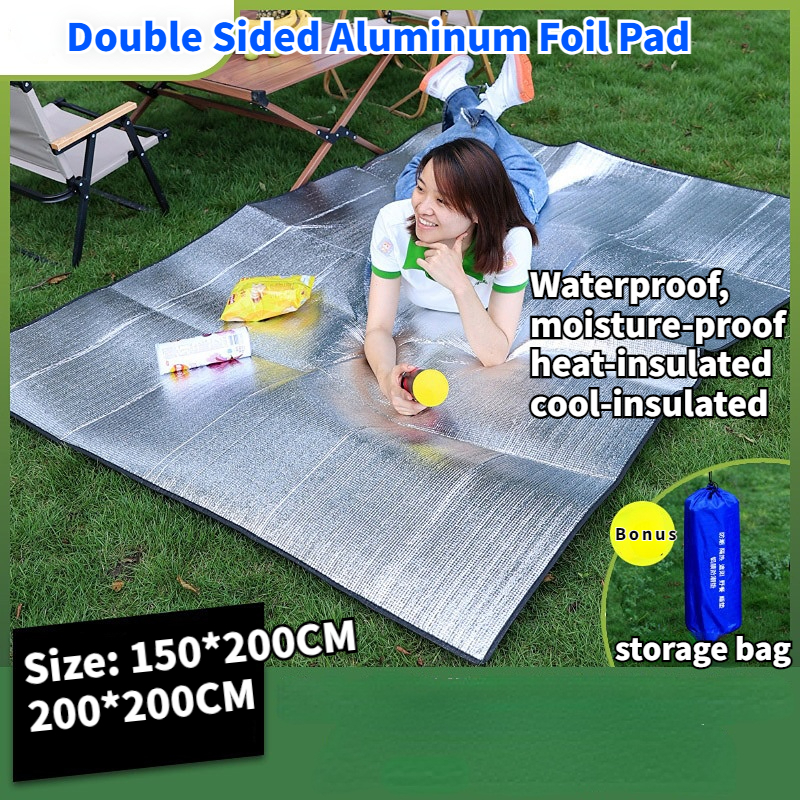 Waterproof Ground Mat Camping Double Sided Aluminium Foil Outdoor Beach ...