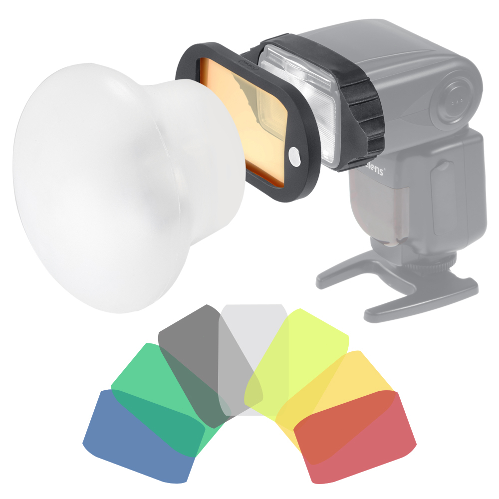 4in1 Magnetic Speedlight Diffuser Kit Flash Modifier Sphere + Adapter ...
