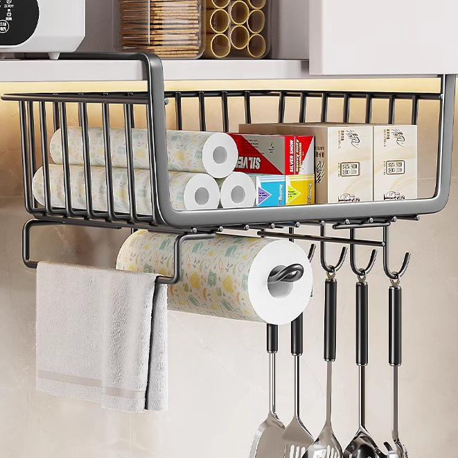 Kitchen Shelf Storage Rack Layered Hanging Basket Lower Hanging Storage ...