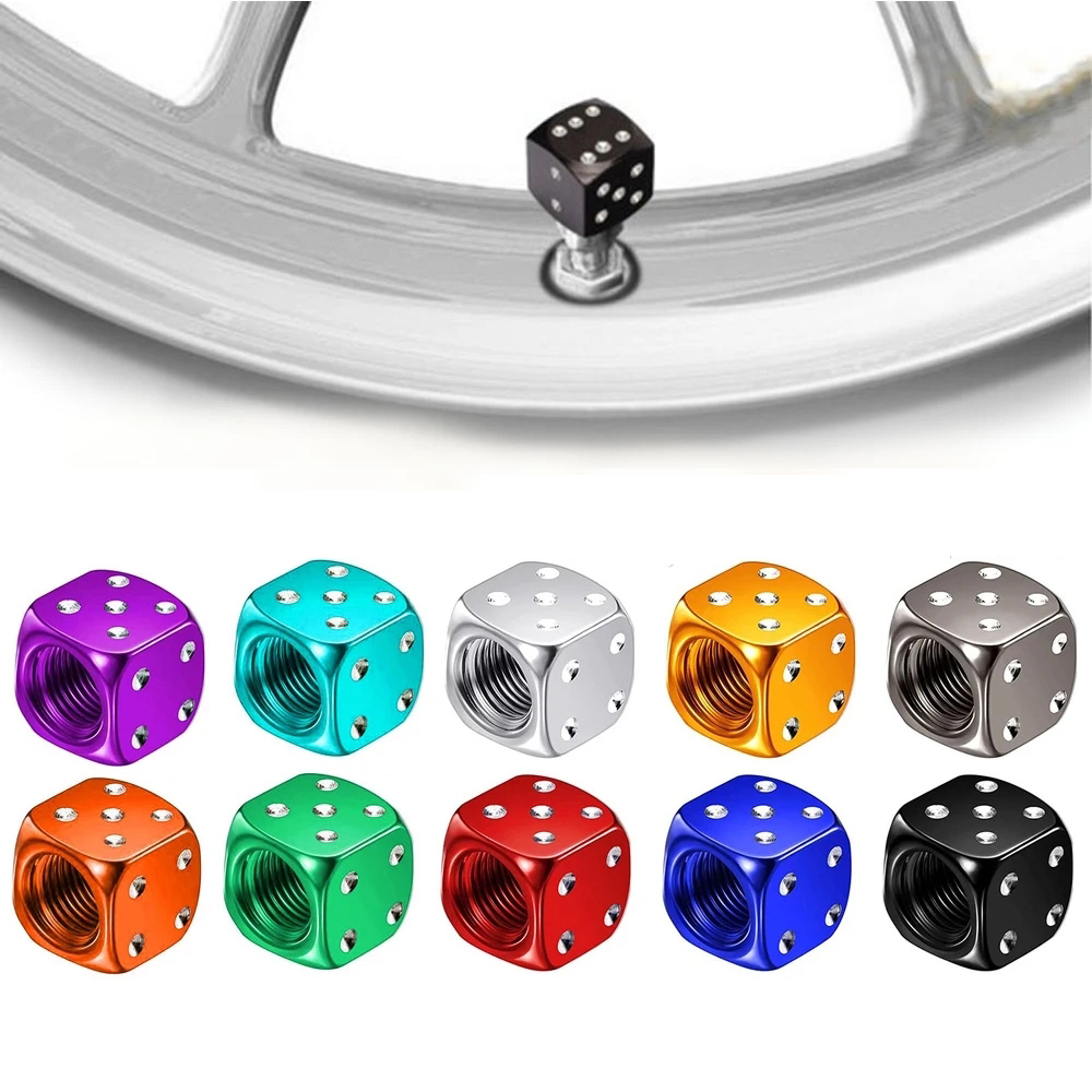 4Pcs/Set Aluminum Car Truck Motocycle Bike Dice Wheel Stem Tyre Tire ...