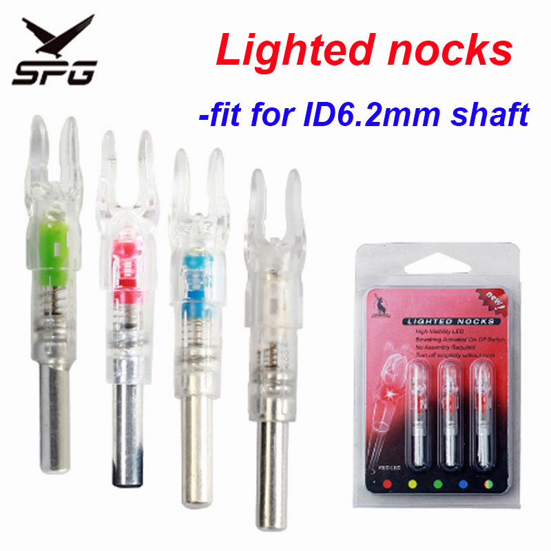 Archery lighted nocks fit for ID6.2mm shaft arrows DIY arrows red/blue ...