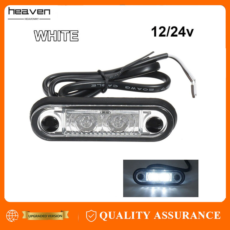 WHITE STYLE LED FLUSH FIT KELSA BAR MARKER LAMP LIGHT 12v 24v BRAKETAIL ...