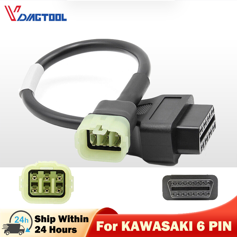 6 Pin Motorcycle OBD2 Cable Diagnostic OBD2 Scanner Adapter Connector ...