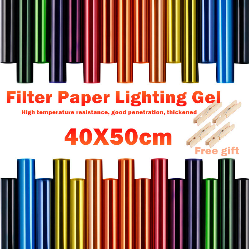 40x50cm Lighting Color Filter Gels Paper with 4 free clip Flash Color ...