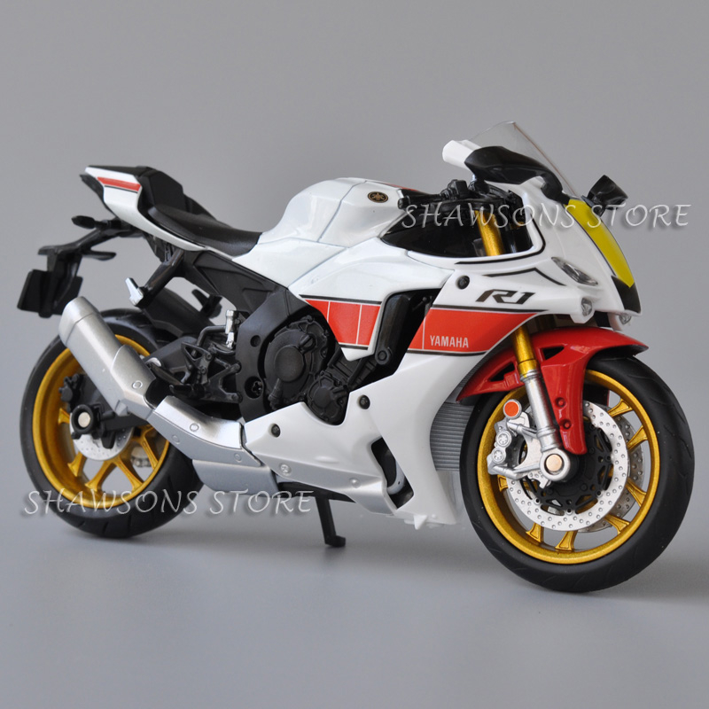 1:12 Scale Diecast Motorcycle Model Toys Yamaha YZF-R1M Sport Bike ...
