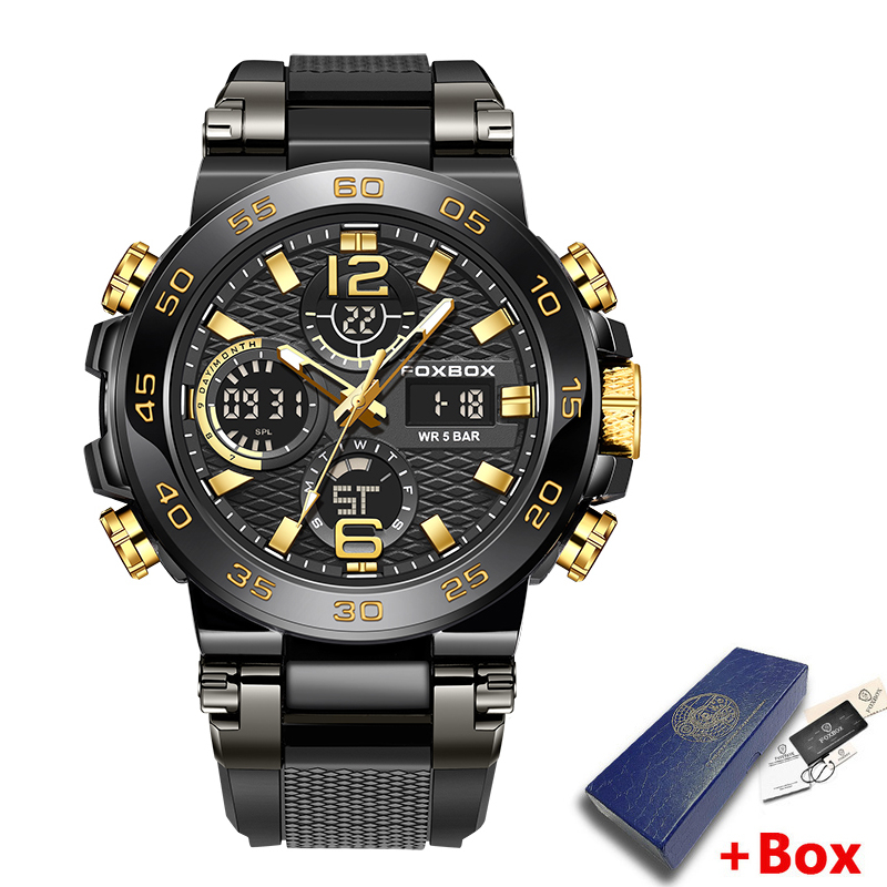 FOXBOX Jam Tangan Lelaki Original LIGE Analog Digital Men's Watch ...
