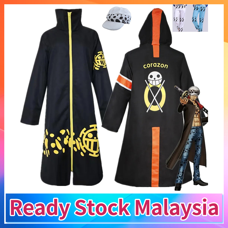 Anime One Piece Trafalgar D. Water Law Long Windbreaker Cosplay Costume ...