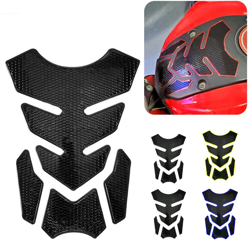 WORBEN 3D Carbon Fiber Motorcycle Gas Fuel Tank Pad Protector Sticker ...