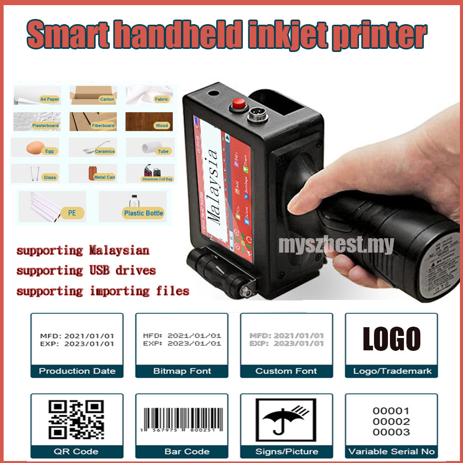 Malay Melayu Coding machine Handheld inkjet printer for printing production date Automatic hand ...
