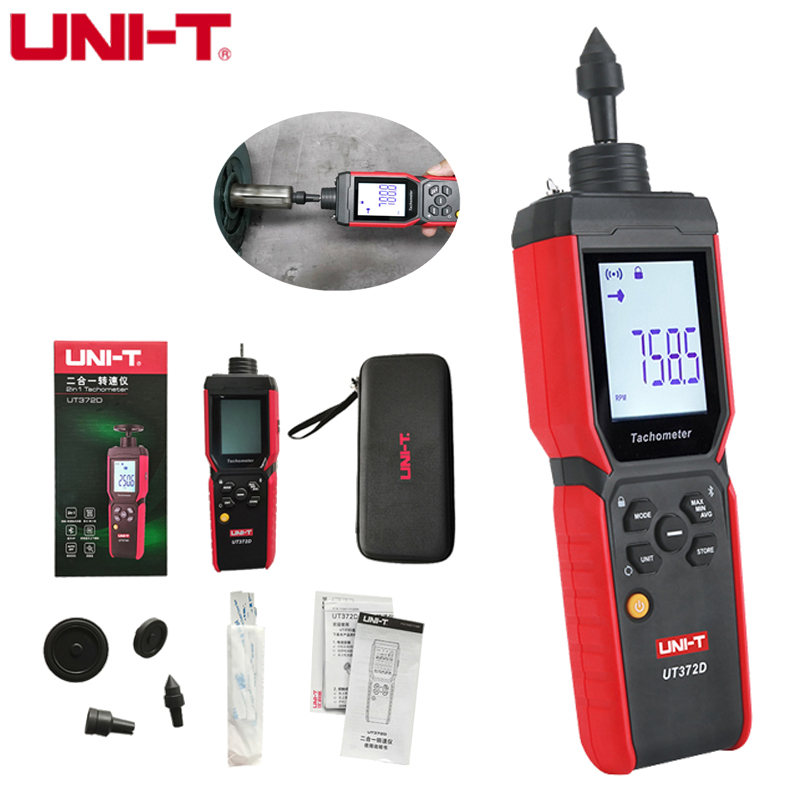 UNI-T UT372D 2-in-1 Intelligent Digital Tachometer; Contact and Non ...