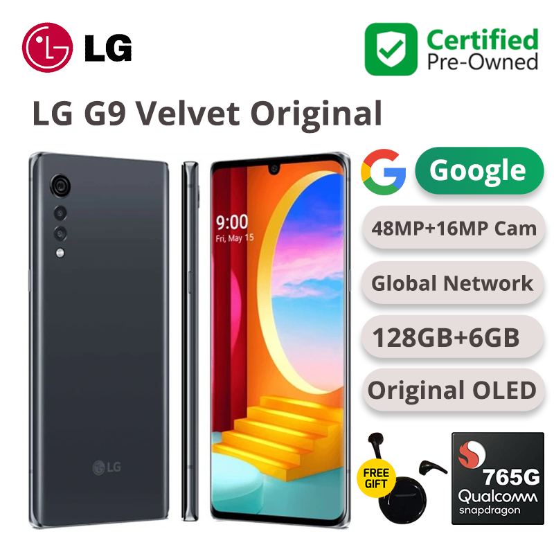Original Used LG G9 Velvet 6GB RAM 128GB Storage 6.8" P-OLED Snapdragon 765G 5G Under Display ...