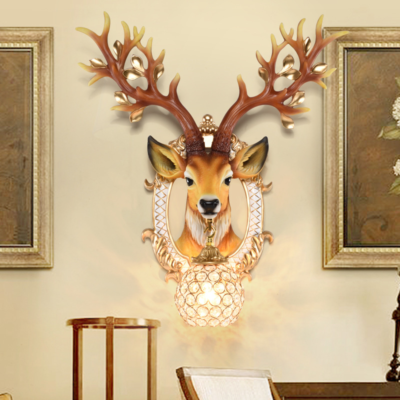 【Free Shipping】Modern led Wall Lamp Deer Head wall light indoor Bedroom ...