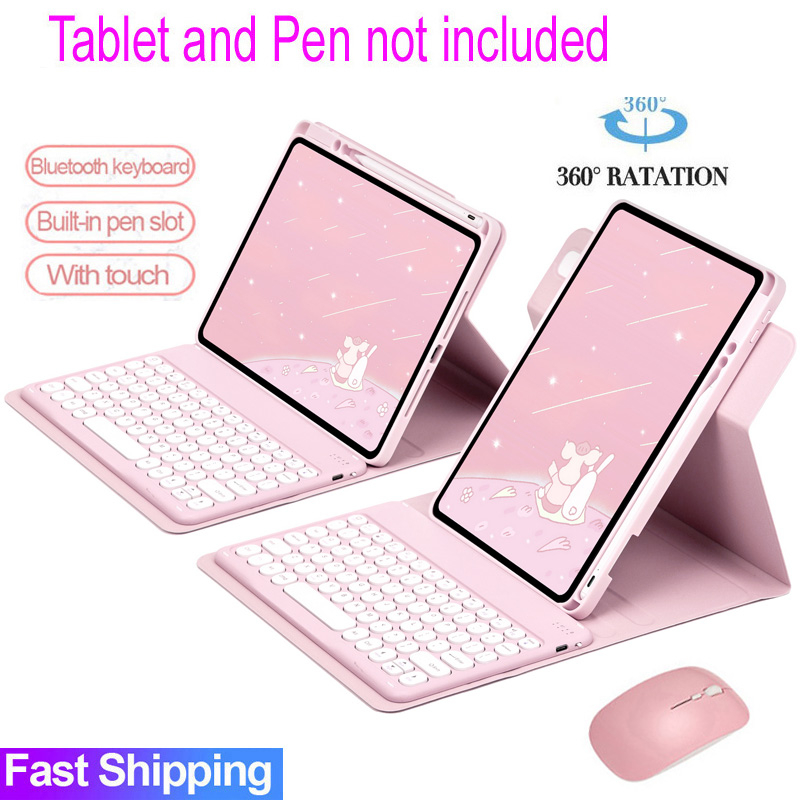 360° rotation Case with Keyboard For iPad 7th Gen 8th 9th 10th ...