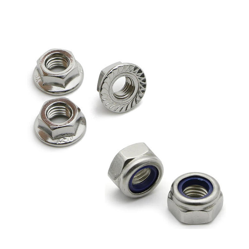 Metric Non-slip Anti-loose Nut M3 M4 M6 M8 M10 M12 Hex Hexagon Flange/Nylon lock Nuts 304 ...