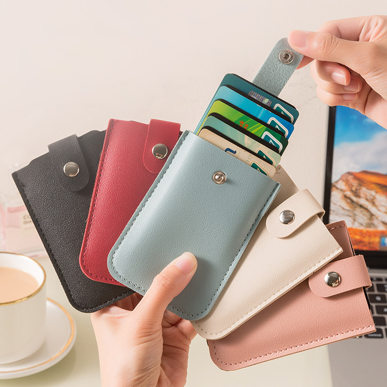 Cascading Hidden Pull Out Card Case Organizer Pu Leather with Snap ...