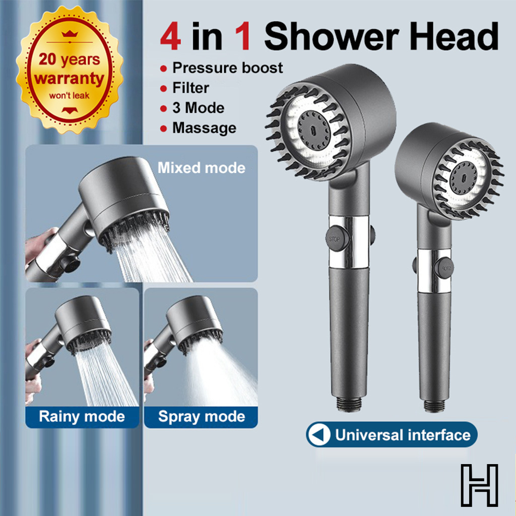 4 In 1 Massagable High Pressure Shower Head With Filter Shower Head