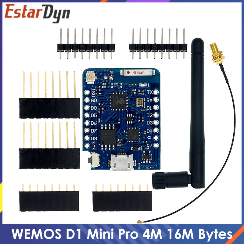 WEMOS D1 Mini Pro 4M 16M Bytes External Antenna Connector NodeMCU Based ...
