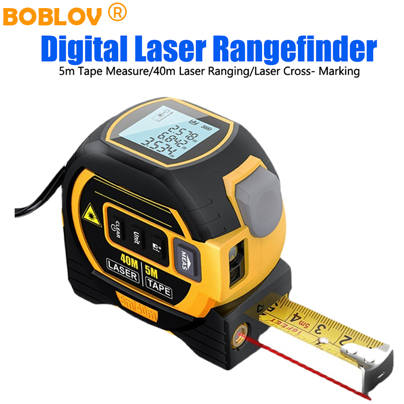 3 in1 Laser Rangefinder 5m Tape Measure 40m Laser Ranging Distance ...