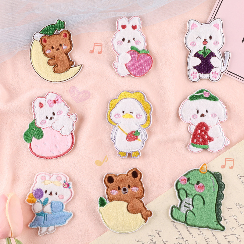 Plush Cartoon Animal Patch Embroidered Patches For Clothing Self ...