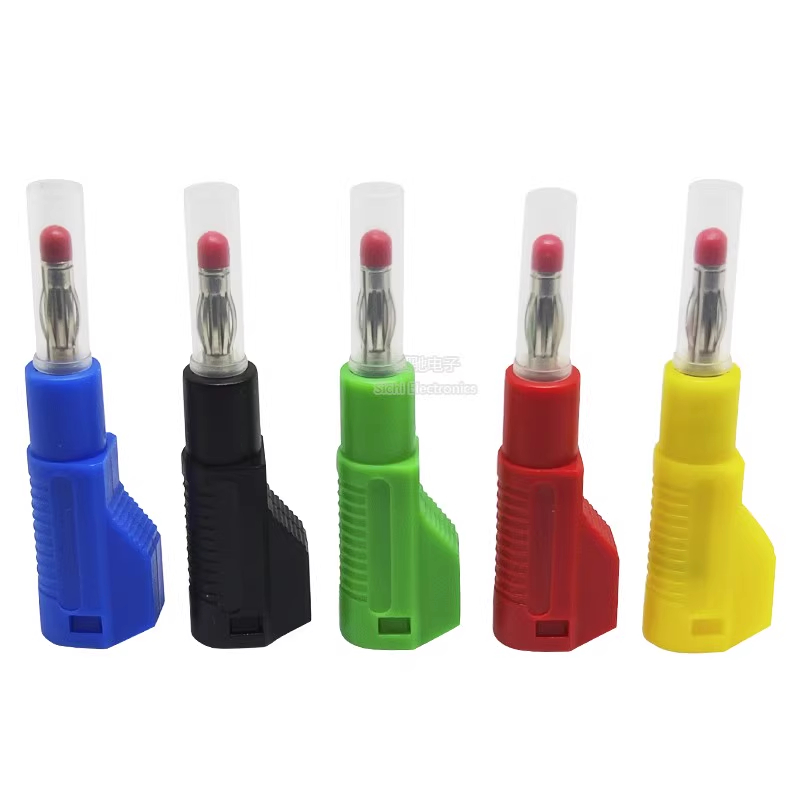 4mm Safe Type Banana Plug Retractable Transparent Sheath Stackable Plug ...