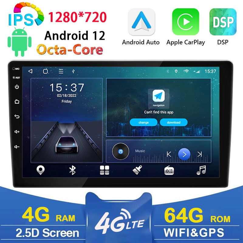 4G+64G IPS Octa Core TS18 9/10.1" Double Din Car Android Player Carplay ...