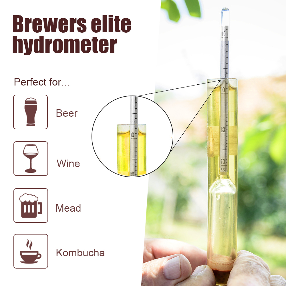 4 PCS Hydrometer Alcoholmeter Set 0 to 100% Alcohol Meter Tester ...