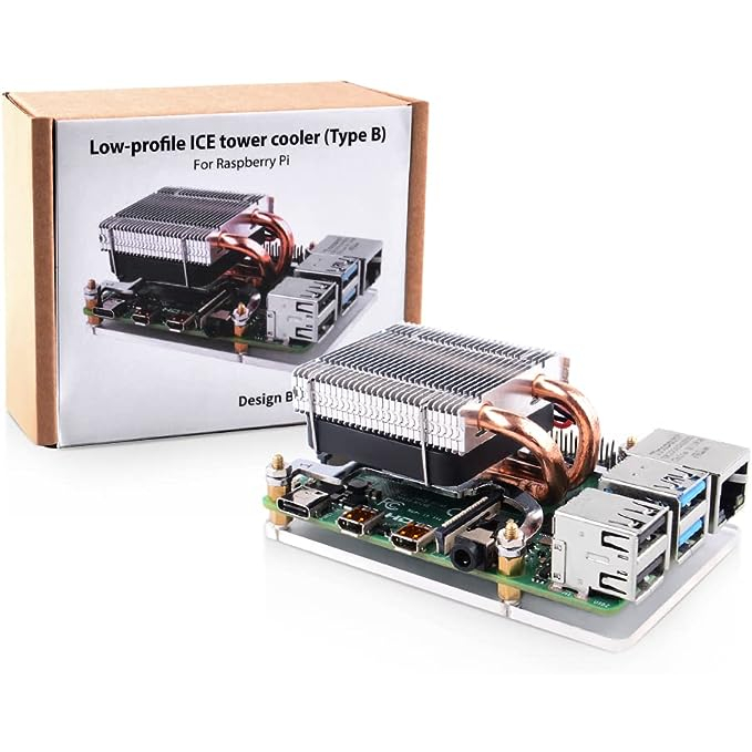52Pi Raspberry Pi 4 Cooling Fan, Raspberry Pi Low Profile CPU Cooler ...