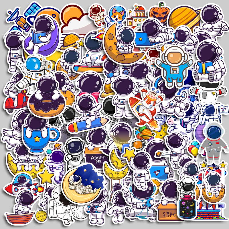 164 Sheets Cute Spaceman Stickers Cartoon Stickers Luggage Stickers ...