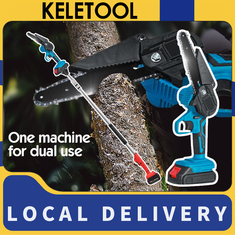 6 Inch cordless chainsaw mesin potong kayu gergaji elektrik bateri ...