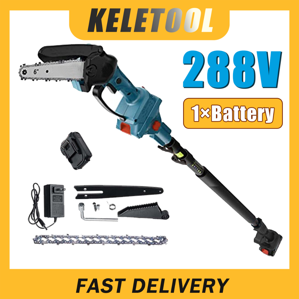 6 Inch cordless chainsaw mesin potong kayu gergaji elektrik bateri ...