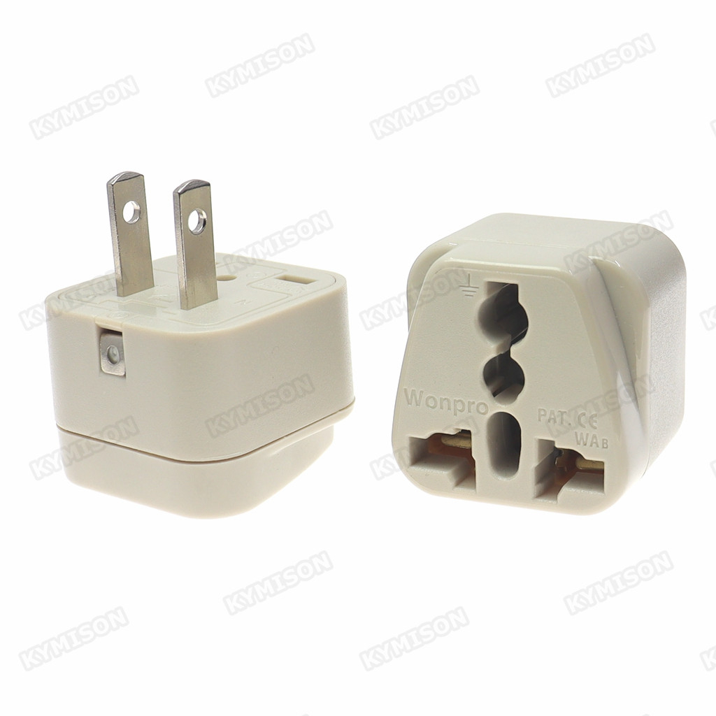 Wonpro Universal Travel Adapter, AU UK EU to US 2-flat Pins Plug ...