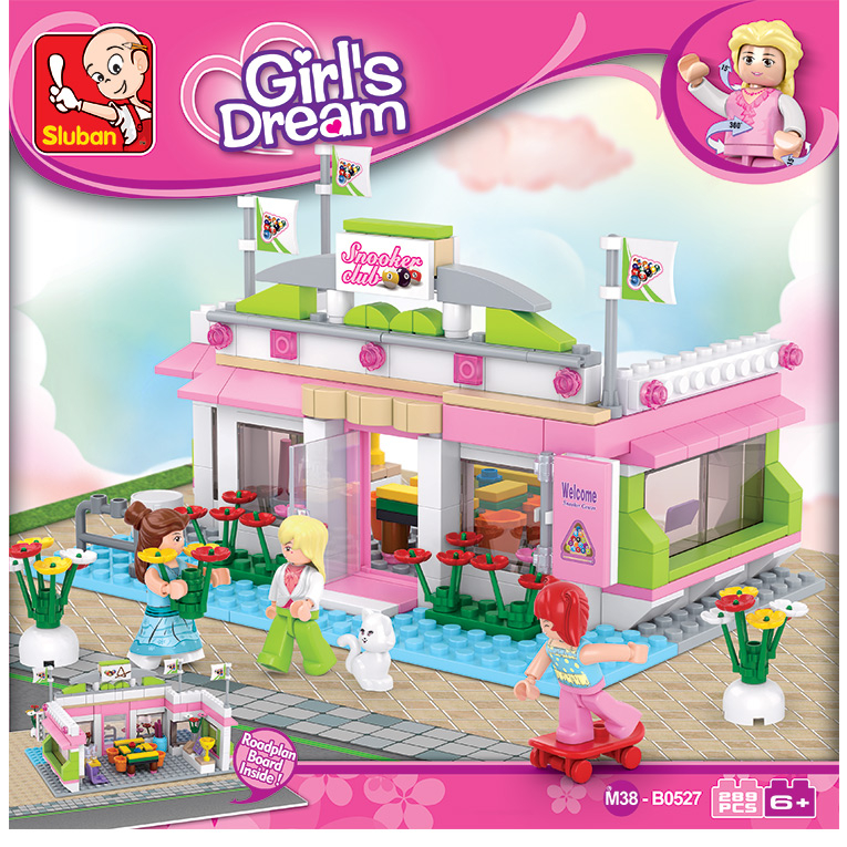 Sluban Building Block Toys Girls Dream Pink B0527 Snooker Club 289PCS ...